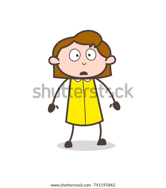 Comic Girl Wonder Face Expression Vector Stock Vector (Royalty Free ...