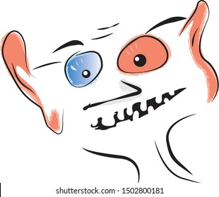 Comic Head Evil Fictional Character Red Stock Vector (Royalty Free ...