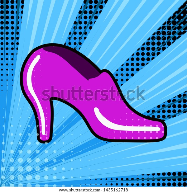 Comic High Heel Shoe Pop Art Stock Vector (Royalty Free) 1435162718 ...