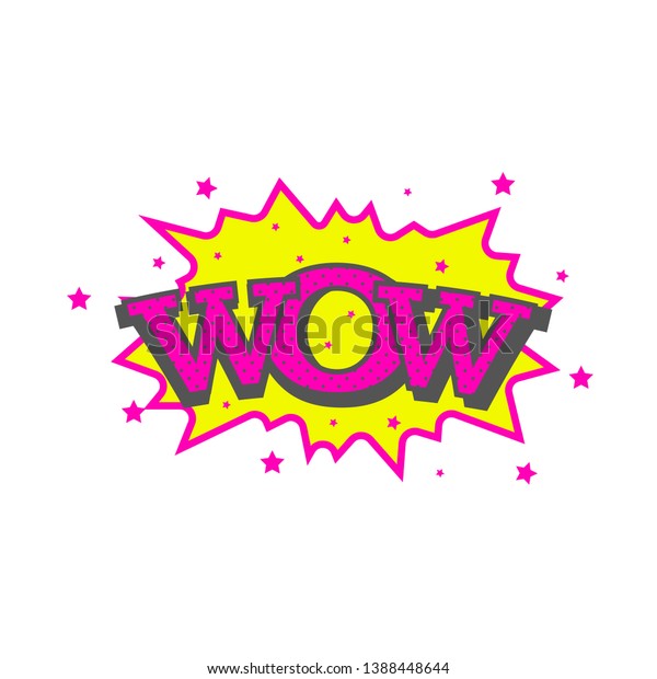 Comic Inscription Wow Vector Cartoon Illustration Stock Vector (Royalty ...