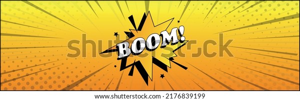Comic Lettering Boom On White Background Stock Vector (Royalty Free ...