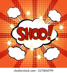 Comic Lettering Shoo Vector Bright Cartoon Stock Vector (Royalty Free ...