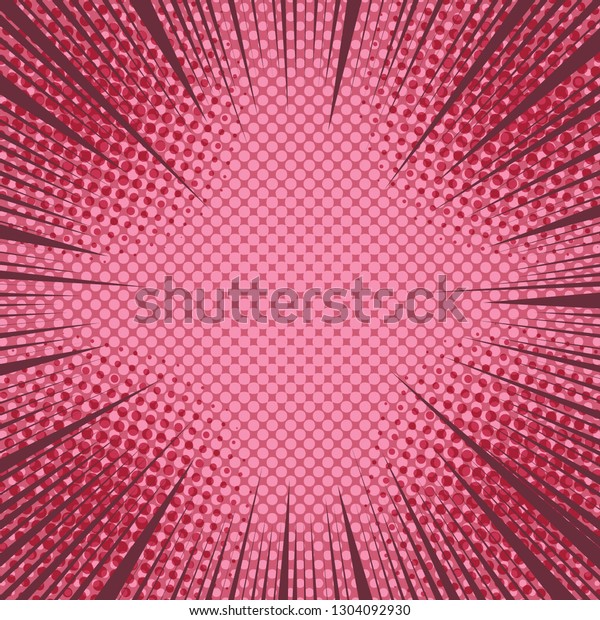 Comic Light Burst Background Rays Halftone Stock Vector (Royalty Free ...