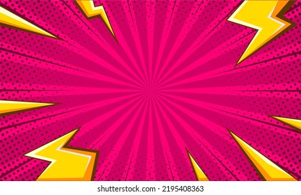 Comic Pink Background Thunder Illustration Stock Vector (Royalty Free ...