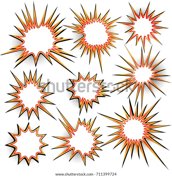 Comic Pop Art Blast Banners Set Stock Vector (Royalty Free) 711399724 ...
