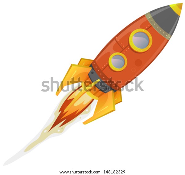 Comic Rocket Ship Illustration Cartoon Retro Stock Vector (Royalty Free ...