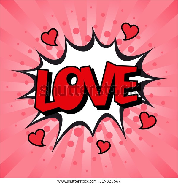 Comic Speech Bubble Love Cartoon Explosion: Stock-Vektorgrafik ...