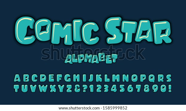 Comic Star Cartoon Alphabet Unusual Cutouts Stock Vector (Royalty Free ...