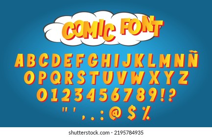 Comic Style Alphabet Letters Numbers Titles Stock Vector (Royalty Free ...