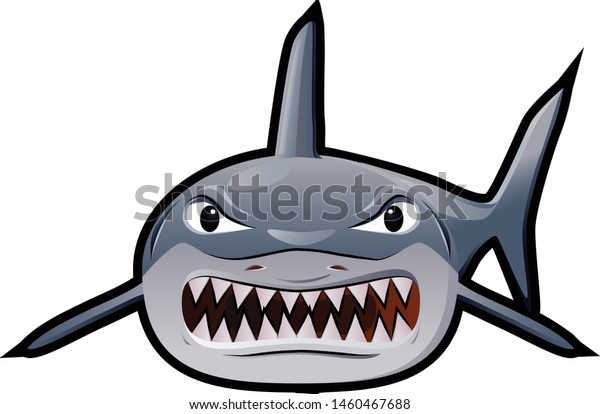 Comic Style Drawing Angry Shark Vector Stock Vector (Royalty Free ...