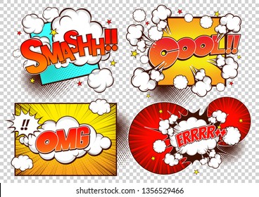 Set Retro Comic Book Vector Design Stock Vector (Royalty Free) 220527469