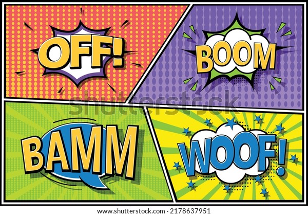 Sonidos de estilo cómic. Imagen del: vector de stock (libre de regalías ...