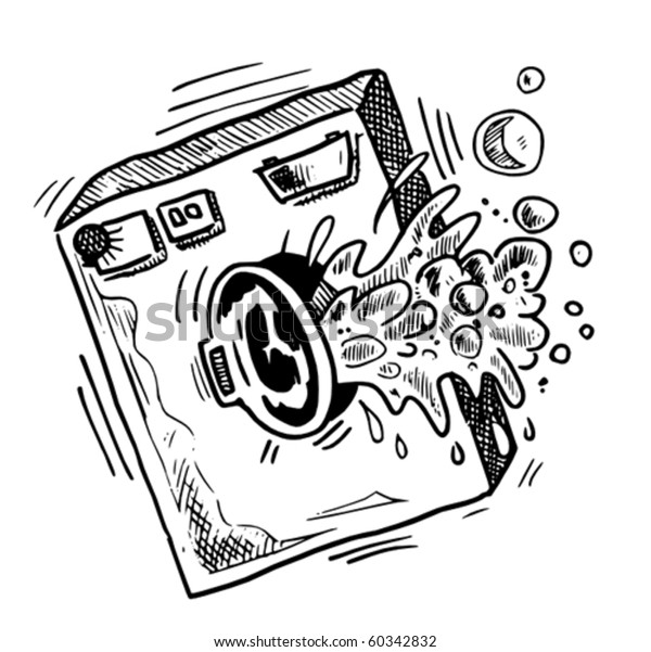 Comic Style Washing Machine Sketch Stock Vector (Royalty Free) 60342832