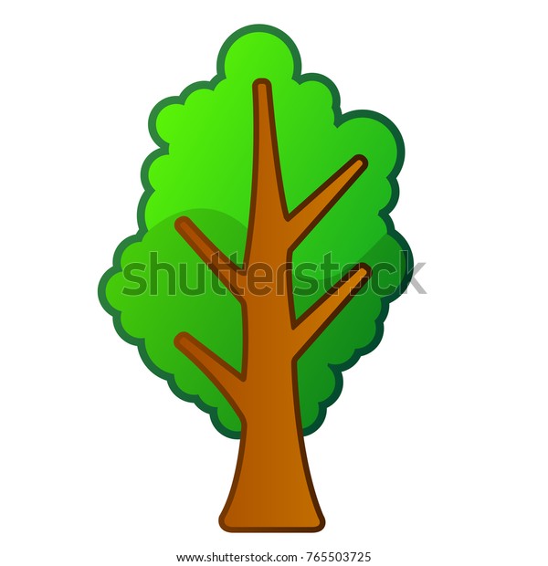 Comic Tree Isolated On White Background Stock Vector (Royalty Free ...