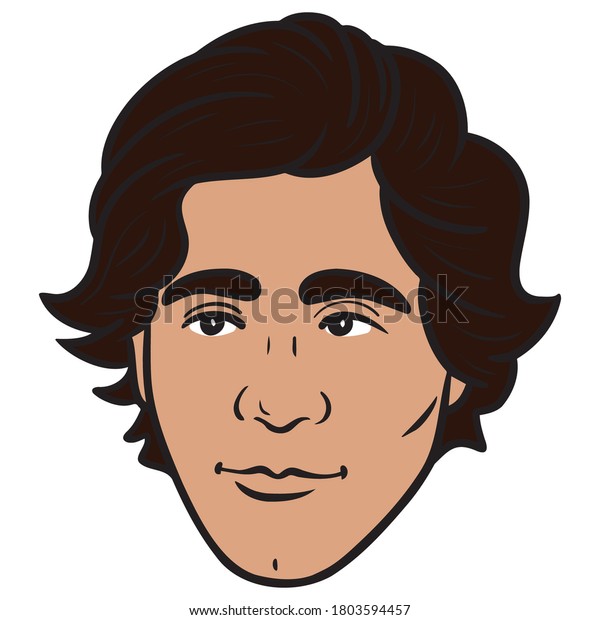 Comic Vector Head Young Man Black Stock Vector (Royalty Free ...