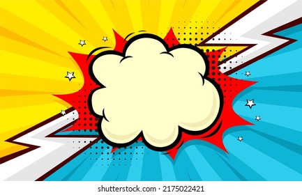 Comic Versus Fight Cartoon Background Template Stock Vector (Royalty ...