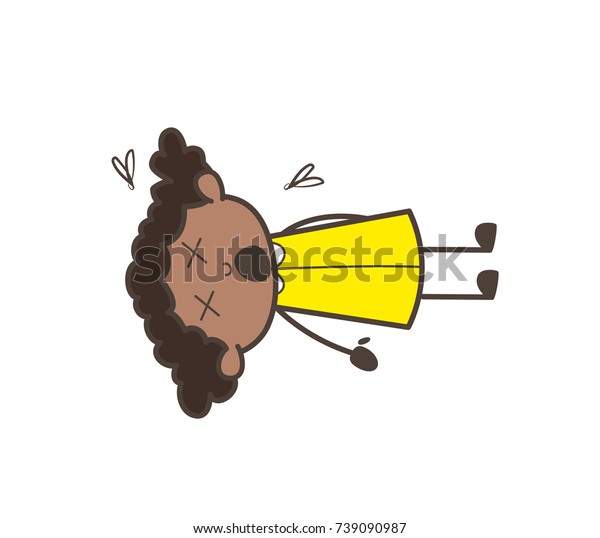 Comic Young Girl Dead Body Vector Stock Vector (Royalty Free) 739090987 ...