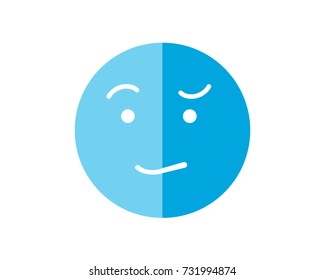 Comical Happy Sad Two Face Expression Stock Vector (Royalty Free ...