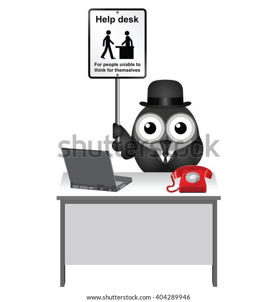 Comical Help Desk Sign Bird Helper Stock Vector (Royalty Free ...