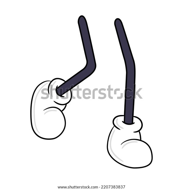 Comical Leg Funny Cartoon Arms Gloves Stock Vector (Royalty Free ...