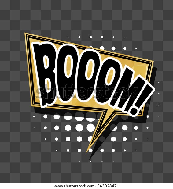 Comics Book Balloon Lettering Boom Gold Stock Vector (Royalty Free ...
