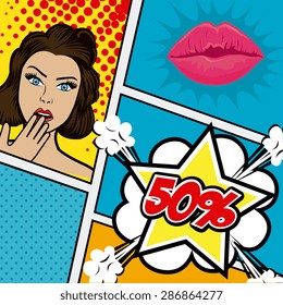 Comics Design Over Colorful Background Vector Stock Vector (Royalty ...