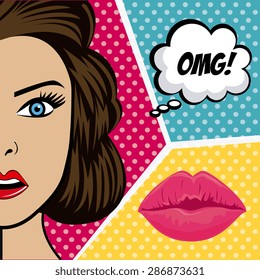 Comics Design Over Colorful Background Vector Stock Vector (Royalty ...