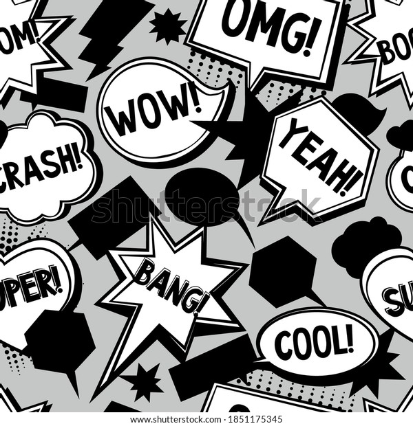 Comics Seamless Pattern Vintage Style Illustration Stock Vector ...
