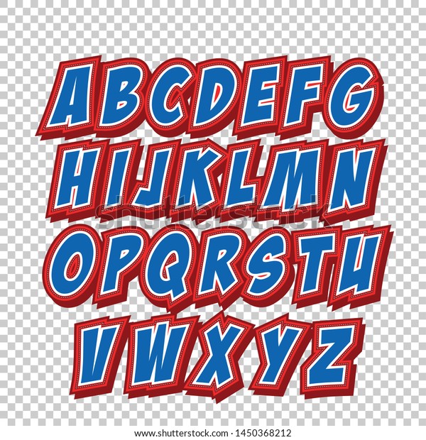 Comics Style Alphabet Collection Set On Stock Vector (Royalty Free ...