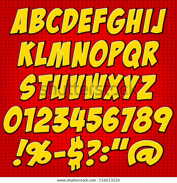 Comics Style Alphabet Collection Set Stock Vector (Royalty Free ...