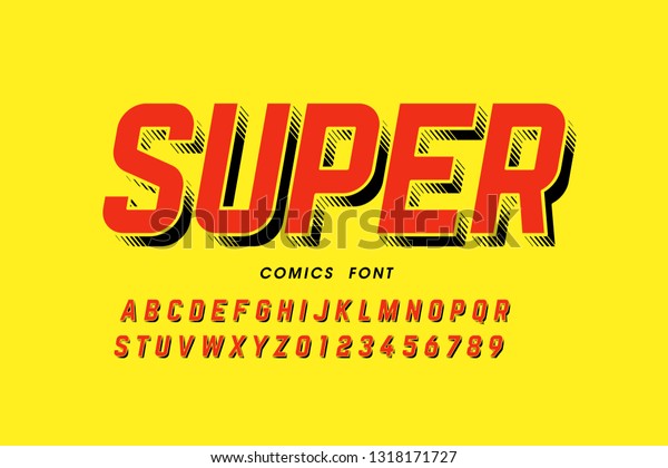 Comics Style Font Design Alphabet Letters: เวกเตอร์สต็อก (ปลอดค่า ...