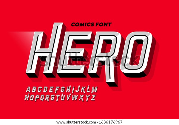 Comics Super Hero Style Font Alphabet Stock Vector (Royalty Free ...