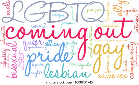 Coming Out Word Cloud On White Stock Vector (Royalty Free) 1008904945 ...
