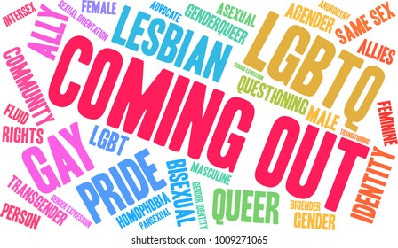 Coming Out Word Cloud On White Stock Vector (Royalty Free) 1009271065 ...