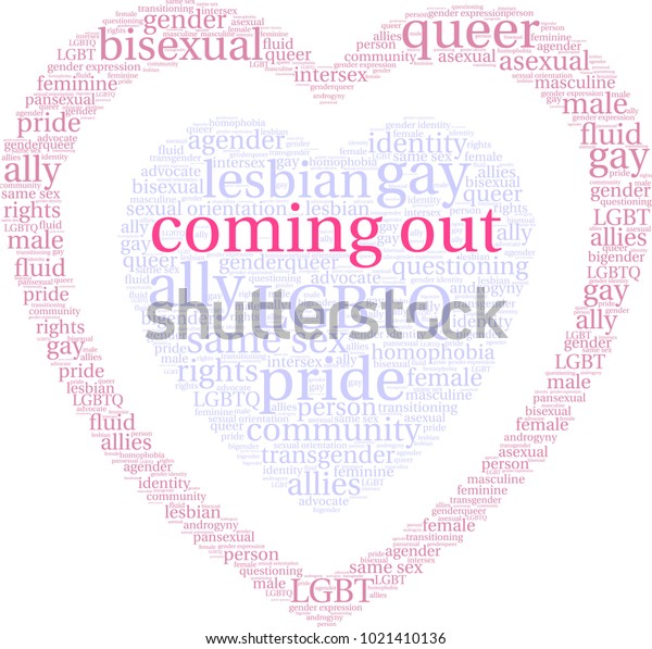 Coming Out Word Cloud On White Stock Vector (Royalty Free) 1021410136 ...