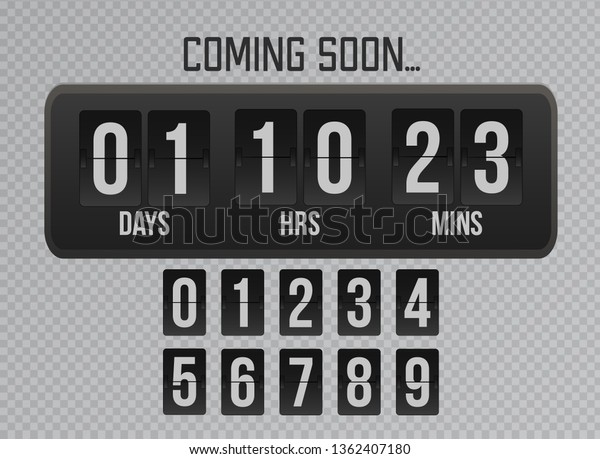 Coming Soon Flip Clock Timer Countdown Stock Vector (Royalty Free ...