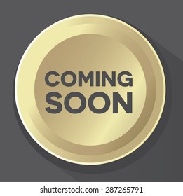 Vector Illustration Coming Soon Gold Shiny Stock Vector (Royalty Free ...