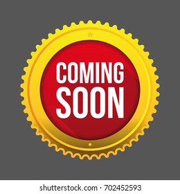 Coming Soon Gold Button Vector: vector de stock (libre de regalías ...