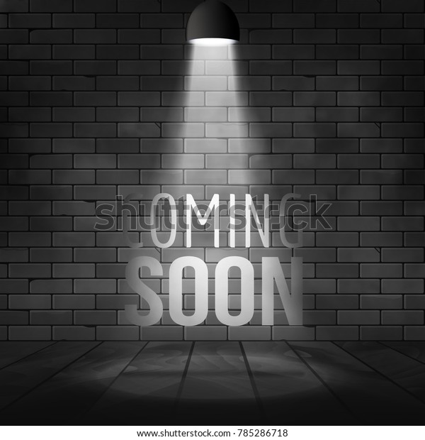 Coming Soon Message Illuminated Light Spotlight Stock Vector (Royalty ...