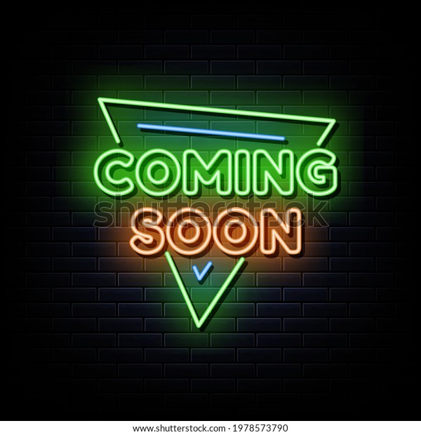 Coming Soon Neon Signs Vector Design Stock Vector (Royalty Free ...