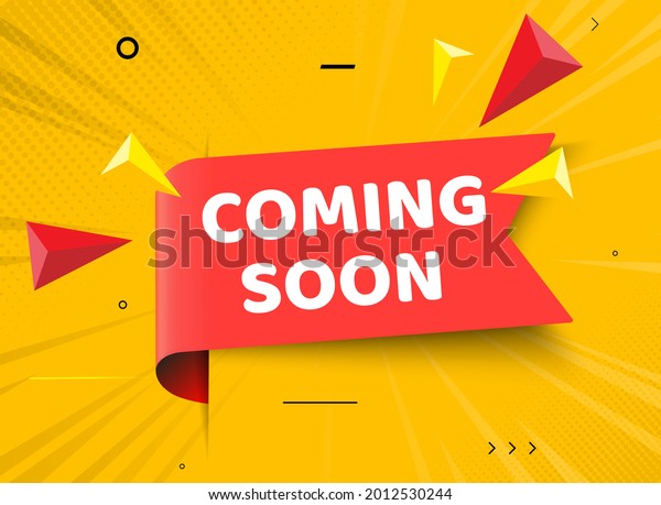 Coming Soon Red Ribbon Label Banner Stock Vector (Royalty Free ...