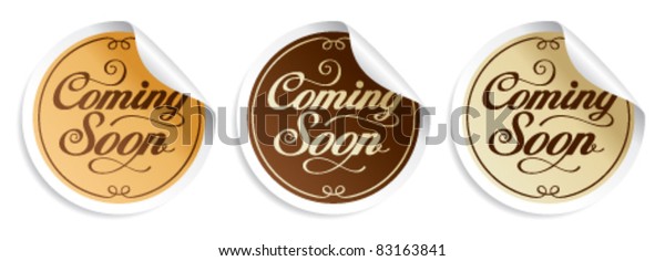 Coming Soon Stickers Set Stock Vector (Royalty Free) 83163841
