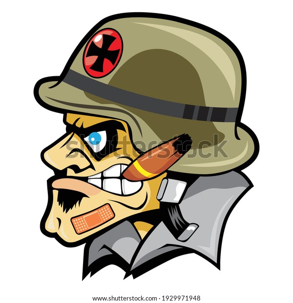 Commander Skull Design Template Illustration Stock Vector (Royalty Free ...