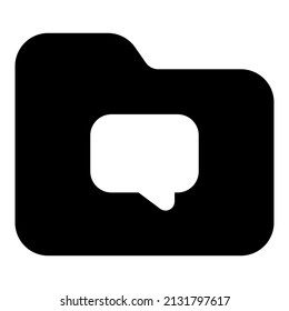 Vektor Stok Comment Folder Icon Black Color (Tanpa Royalti) 2131797617 ...