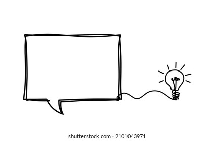 Comment Space Lightbulb Line Drawing On Stock Vector (Royalty Free ...