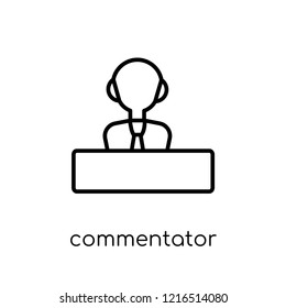 Commentator Icon Trendy Modern Flat Linear Stock Vector (Royalty Free ...