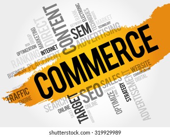 Commerce Word Cloud Business Concept Stock Vector (Royalty Free ...
