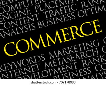 Commerce Word Cloud Collage Business Concept Stock Vector (Royalty Free ...