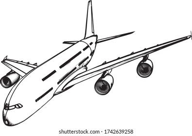 Commercial Passenger Plane Side View Vector Stock Vector (Royalty Free ...