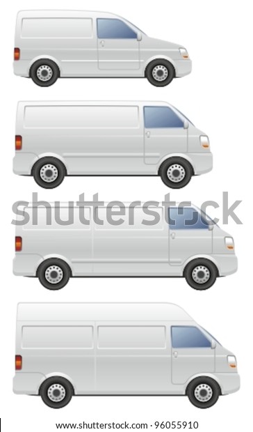 Commercial Van Icons Set Stock Vector (Royalty Free) 96055910